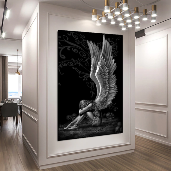 Sitting Angel Canvas Art and Poster HG – Designfullprint