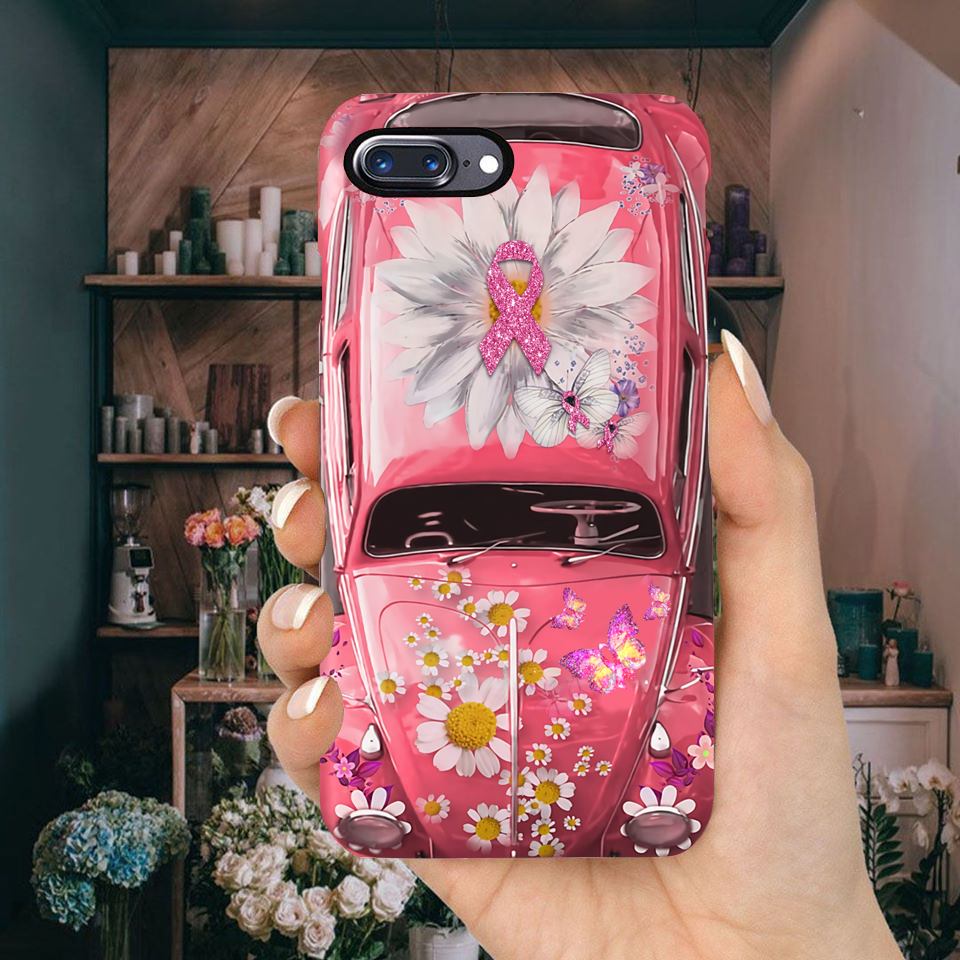Daisy And Butterfly Breast Cancer Phone Case HG – Designfullprint