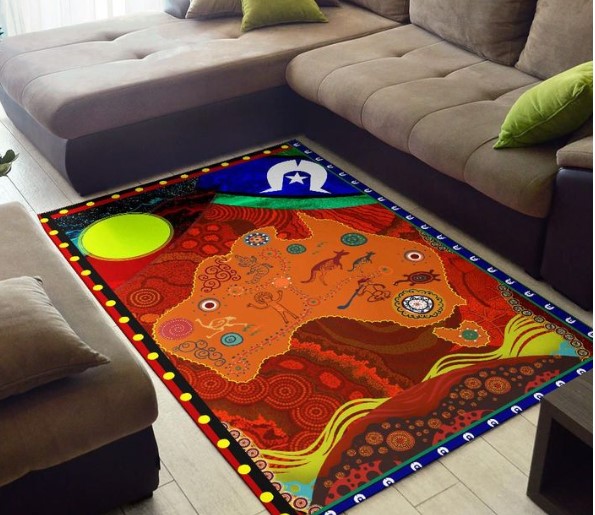 Aboriginal Australia Indigenous AUSTRALIA MAP Rug HG – Designfullprint