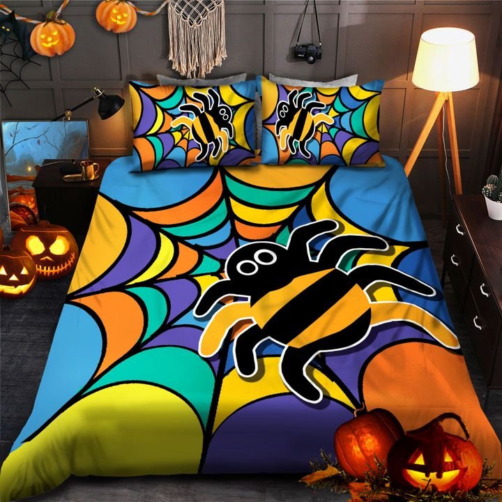 Colorful Spider Halloween Bedding Set QDH – Designfullprint