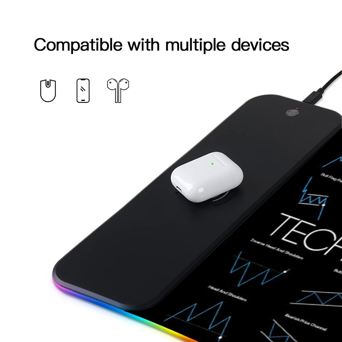 Technical Analysis Chart Patterns Led rgb Wireless Charging Mouse Pad ...