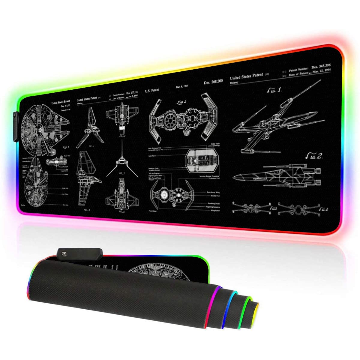 Spaceship Space Sci-fi control console Display rgb mousepad Led gaming ...