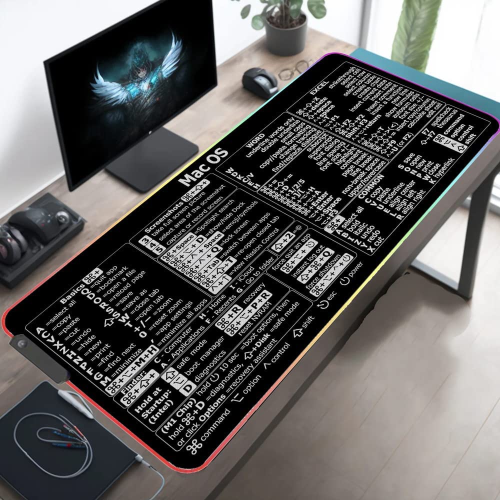 Mac os Shortcuts Excel Shortcuts Cheat Sheet Extra Large Thick Mouse ...