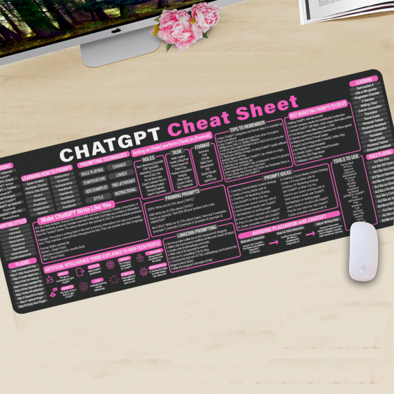 Chat GPT Cheat Sheet For Designer Mouse Pad Programmer Hacker Unique Desk mat HG – Designfullprint