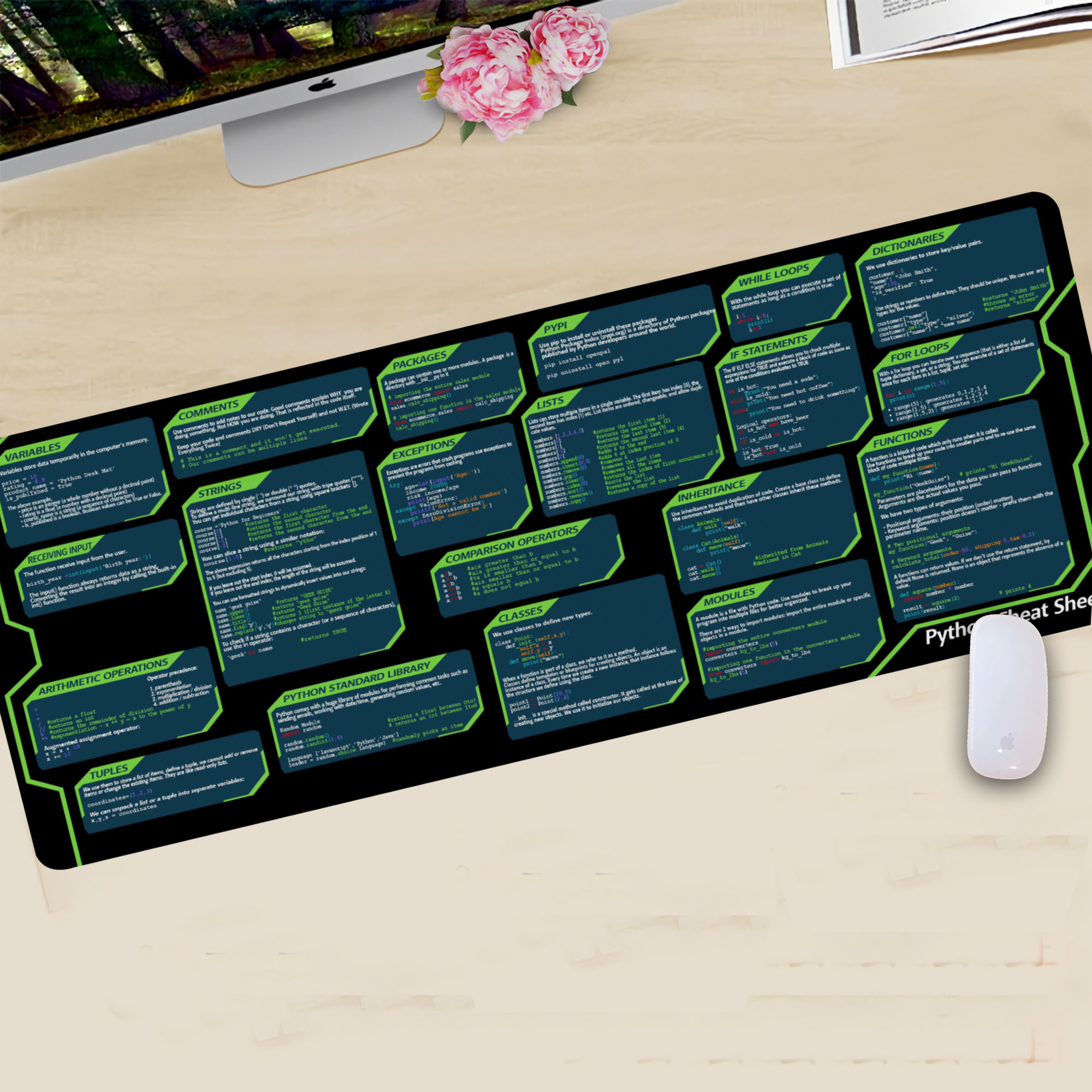 Python Cheat Sheet Mouse Mat HG – Designfullprint