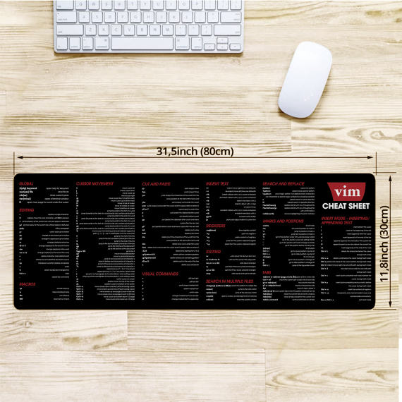 Vim Cheat Sheet Mousepad For Beginner, Vim CheatSheet For Software Engineers,Vim Reference Guide ...