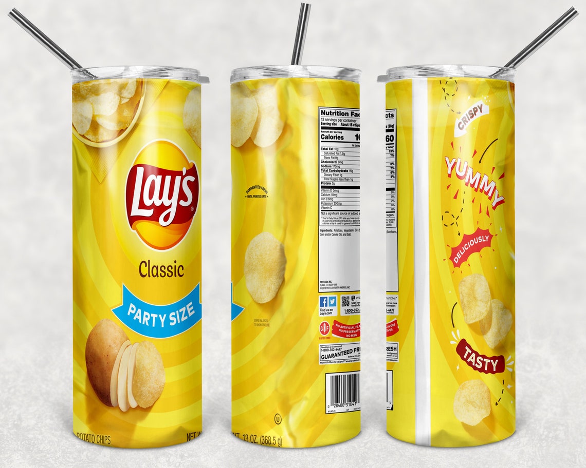 Chips Lays Inspired 20 oz Skinny Beer 20oz or 30oz Tumbler HG ...