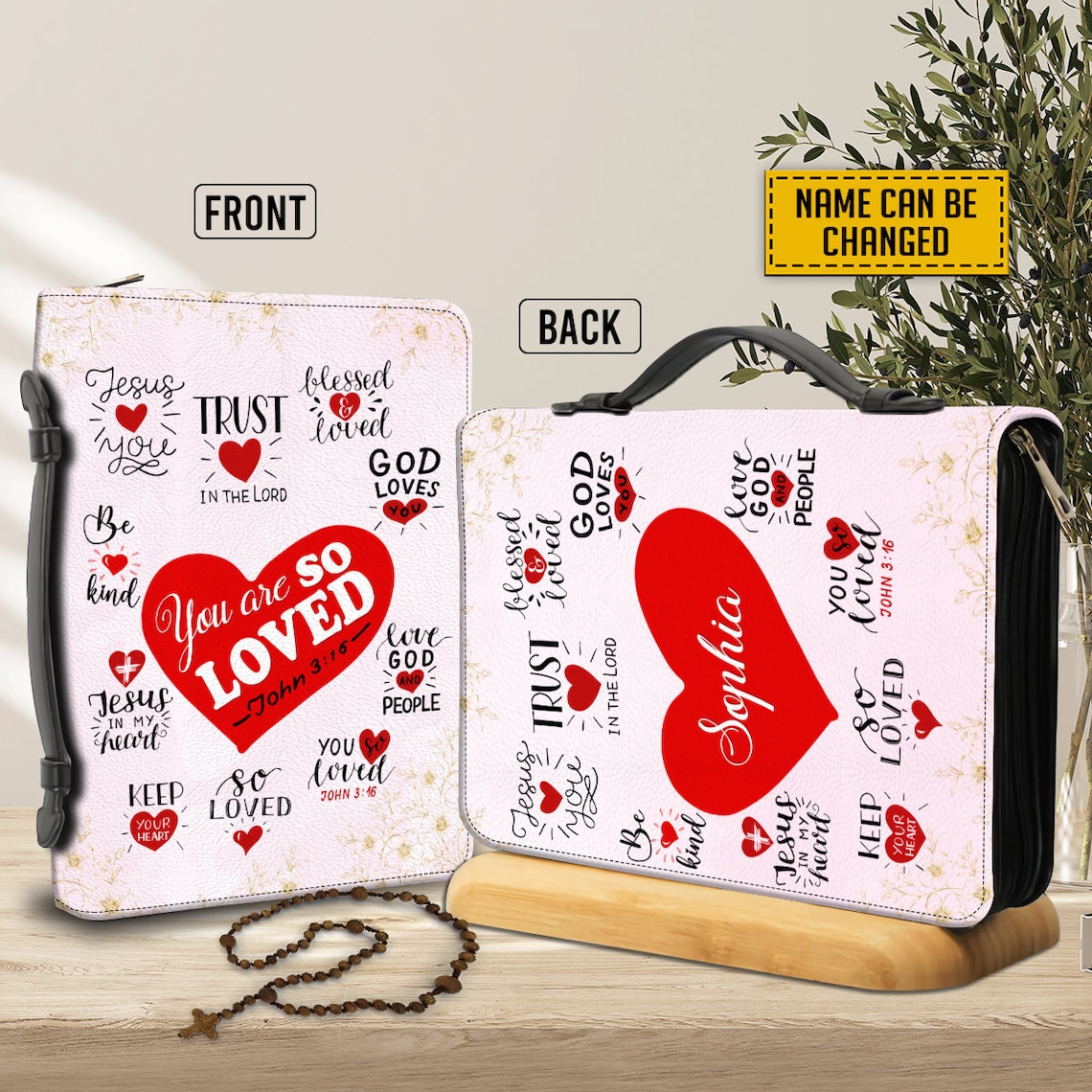 Personalized Bible Cover, Trust In The Lord Bible Verse Valentine ...