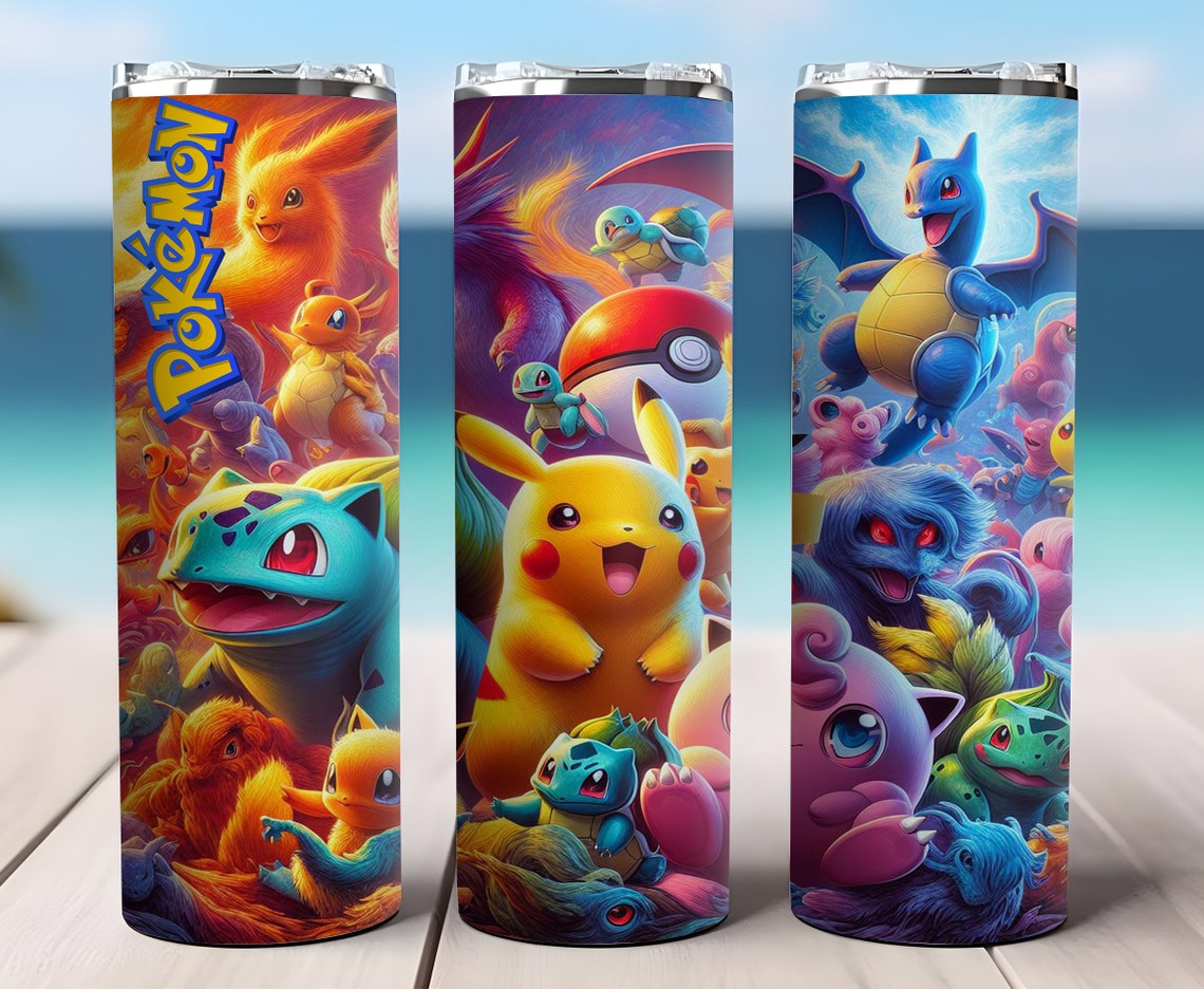 Pokemon Tumbler Wrap, Cartoon , 30oz 20oz Pokemon Tumbler Pokemon HG ...