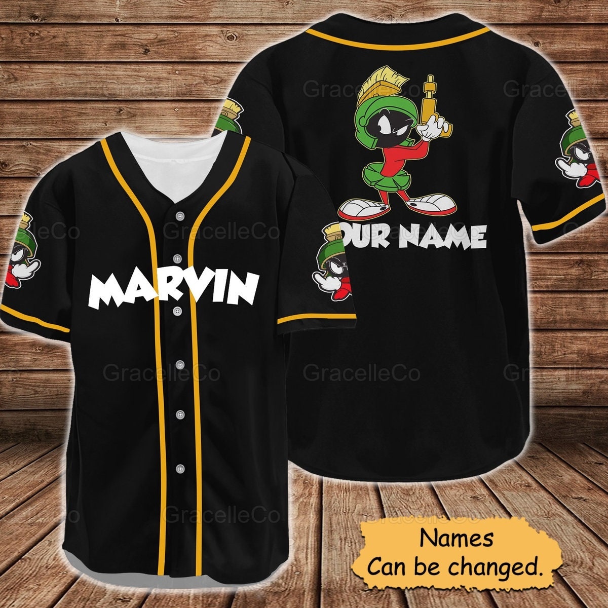 Personalized Marvin Martian Baseball Shirt, Marvin Custom Shirt, Disney ...