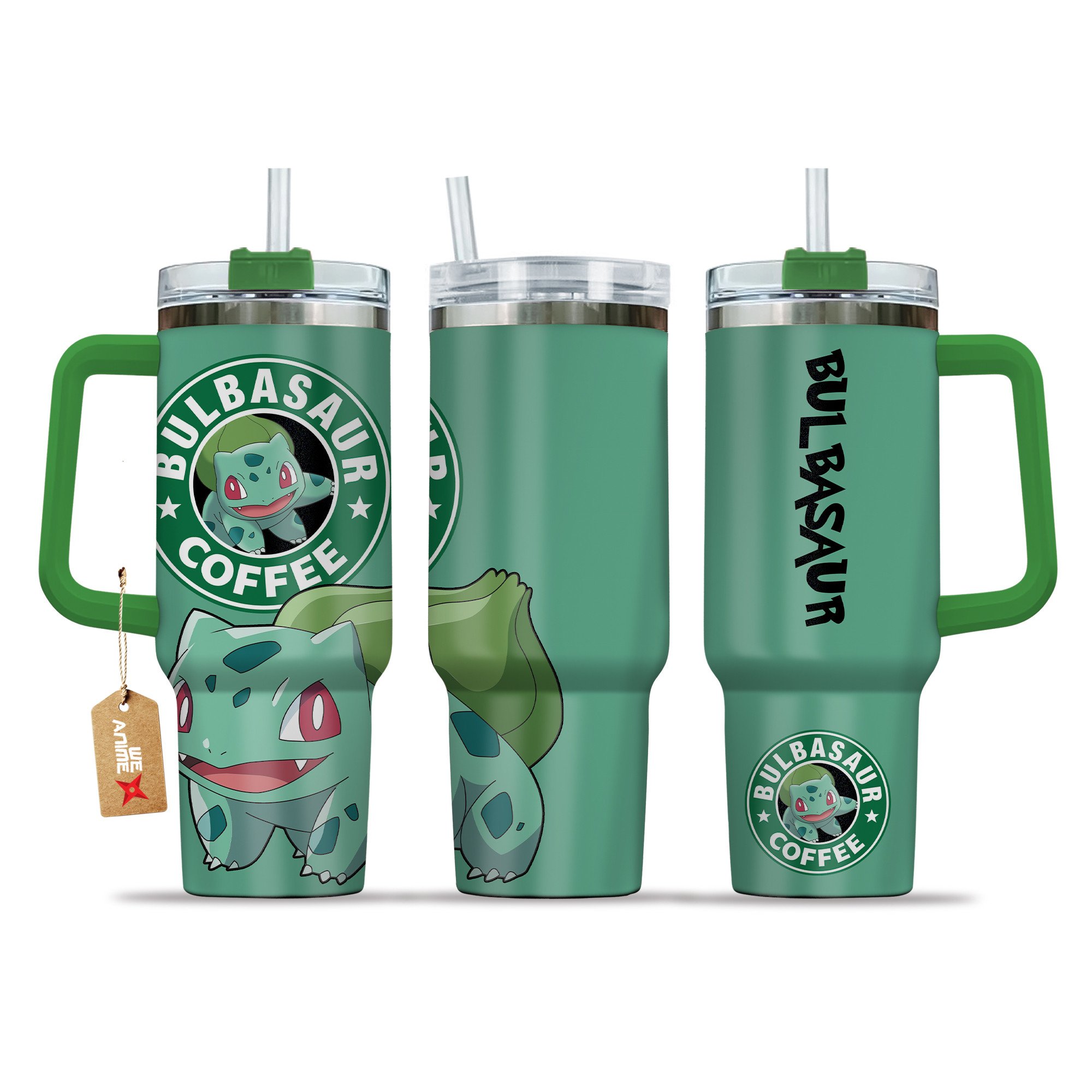 Bulbasaur Coffee Pokemon Anime Custom 30oz or 40oz Quencher Stainless ...