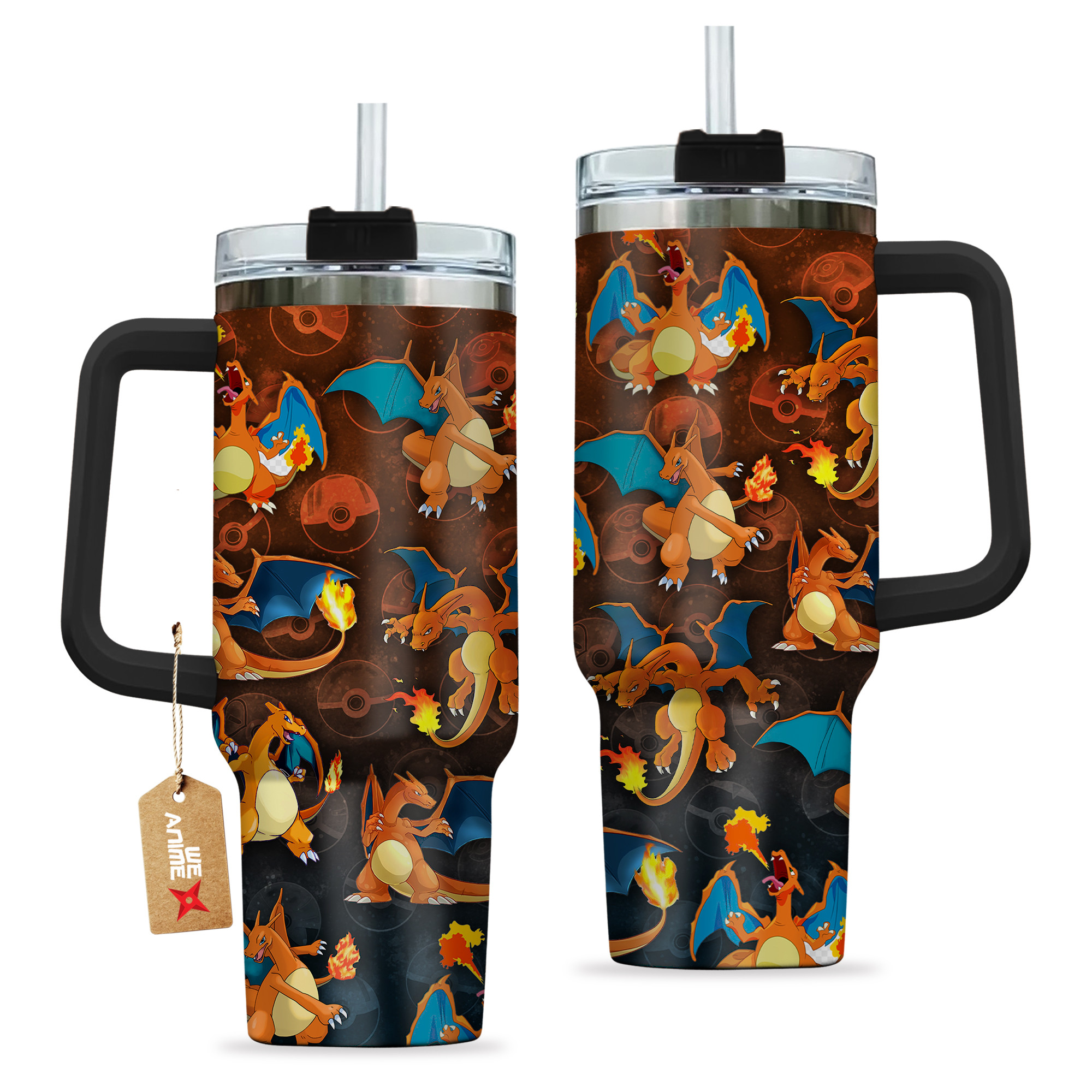 Charizard Pokemon Anime Custom Quencher 30oz or 40oz Stainless Steel ...