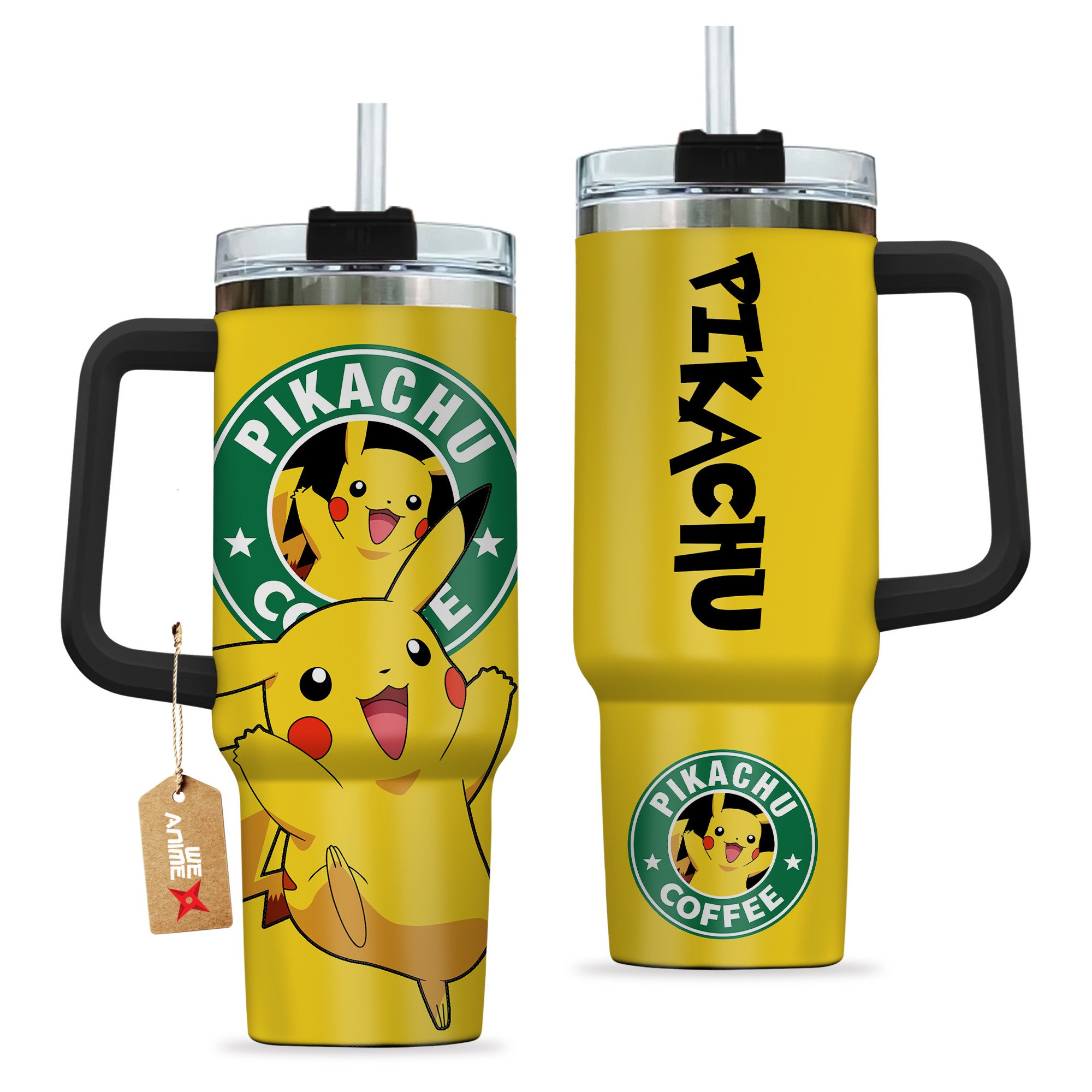 Pikachu Coffee Pokemon Anime Custom 30oz or 40oz Quencher Stainless ...