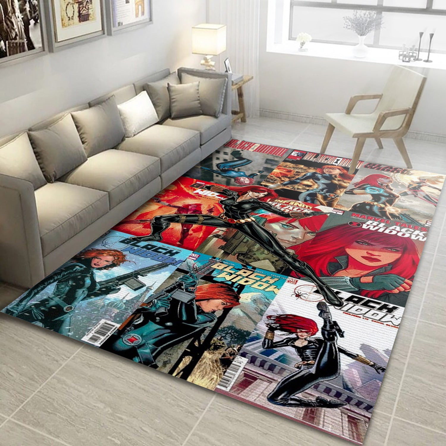 Black Widow Comic Area Rug, Bedroom Rug Floor Decor Indoor Outdoor Rugs ...