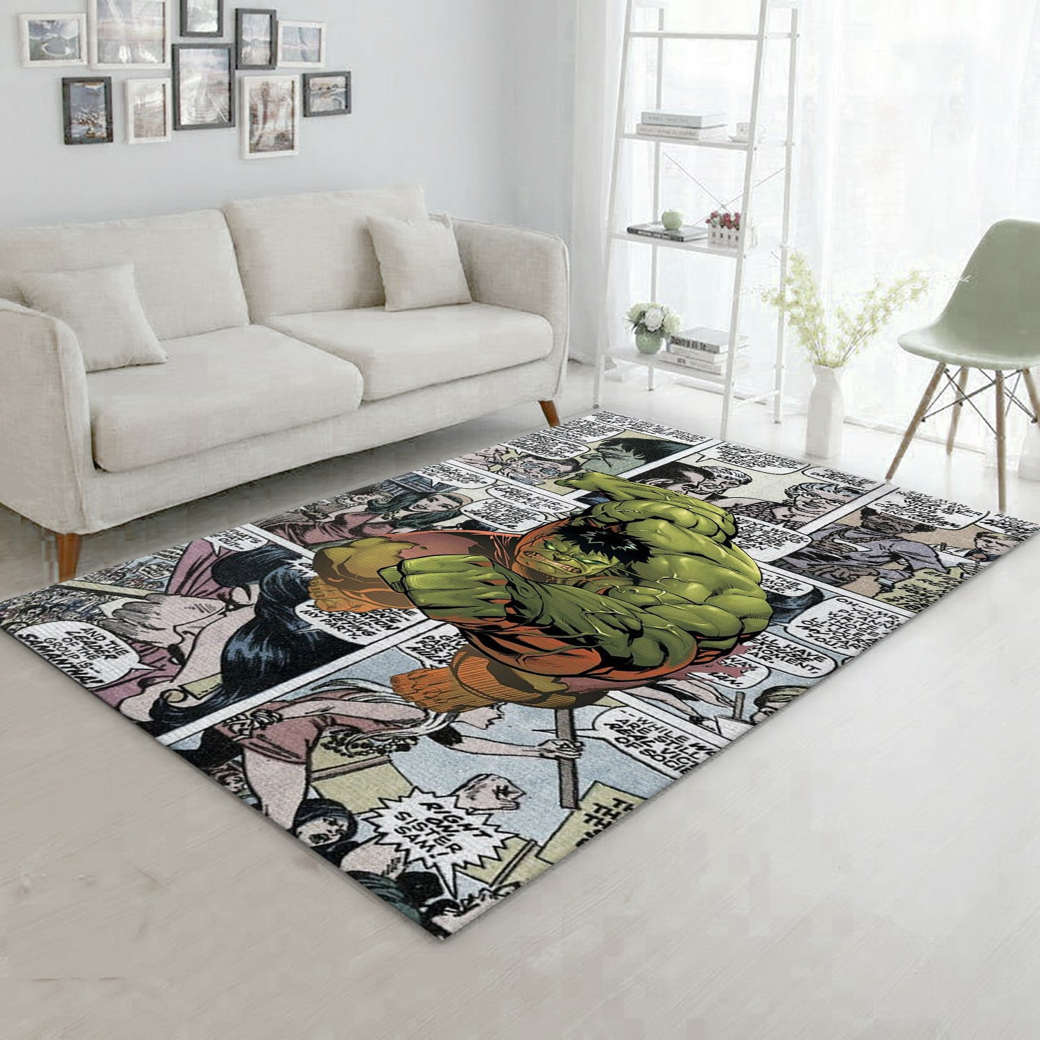 Hulk Comic Area Rug, Living Room And Bedroom Rug Floor Decor Indoor ...