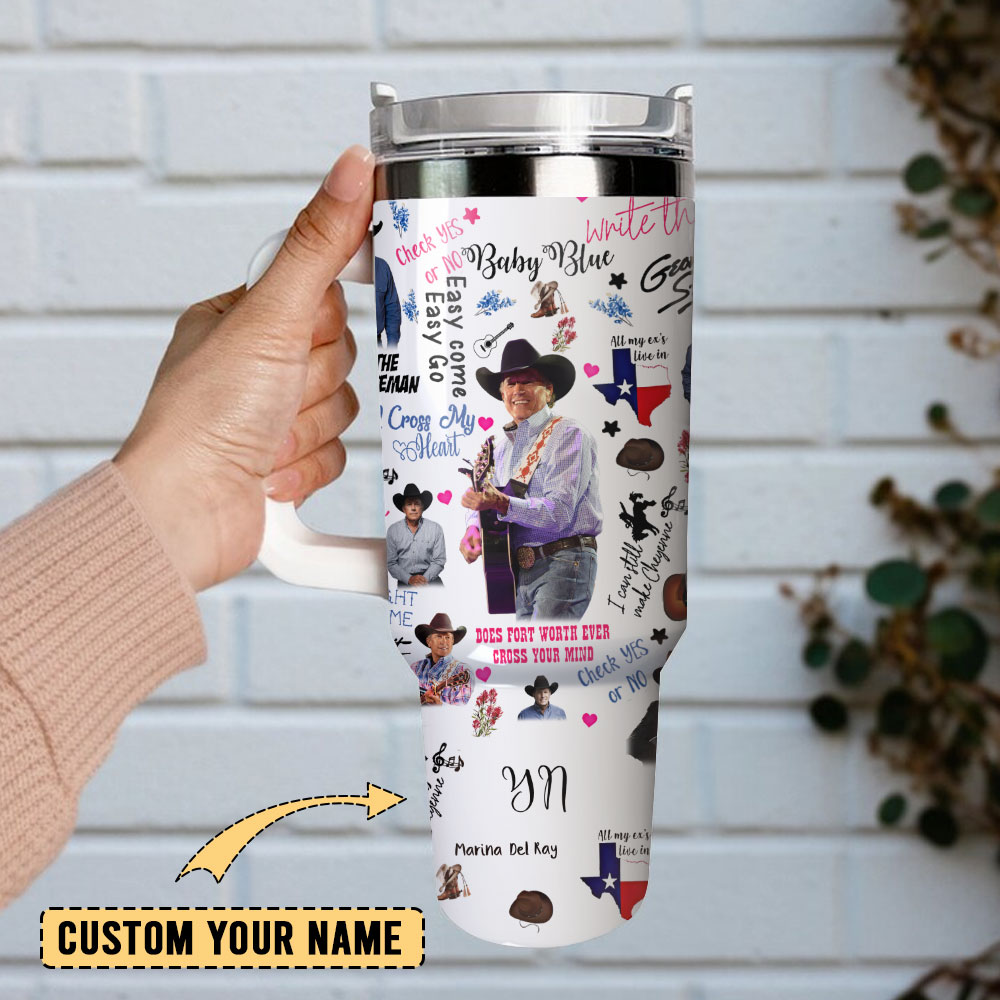 George Strait Country Music Singer Custom 30oz or 40oz Quencher Tumbler ...