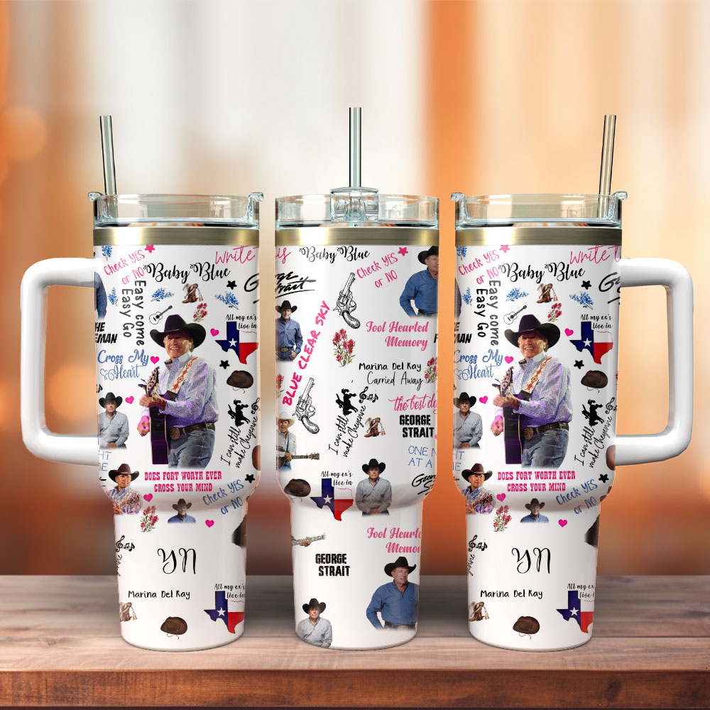 George Strait Country Music Singer Custom 30oz or 40oz Quencher Tumbler ...
