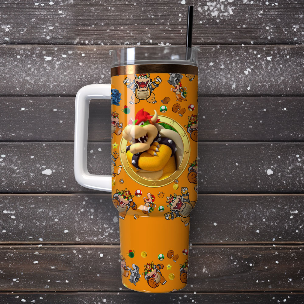 Bowser Super Mario Cartoon Games Custom 30oz or 40oz Quencher Tumbler ...