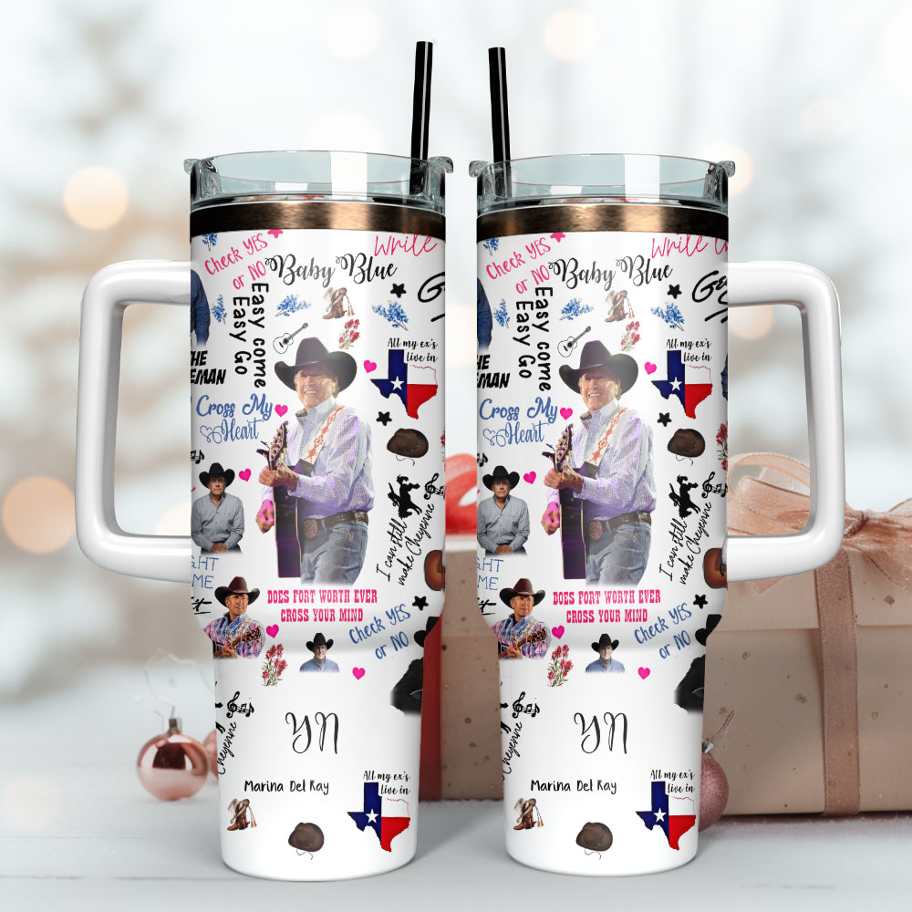 George Strait Country Music Singer Custom 30oz or 40oz Quencher Tumbler ...