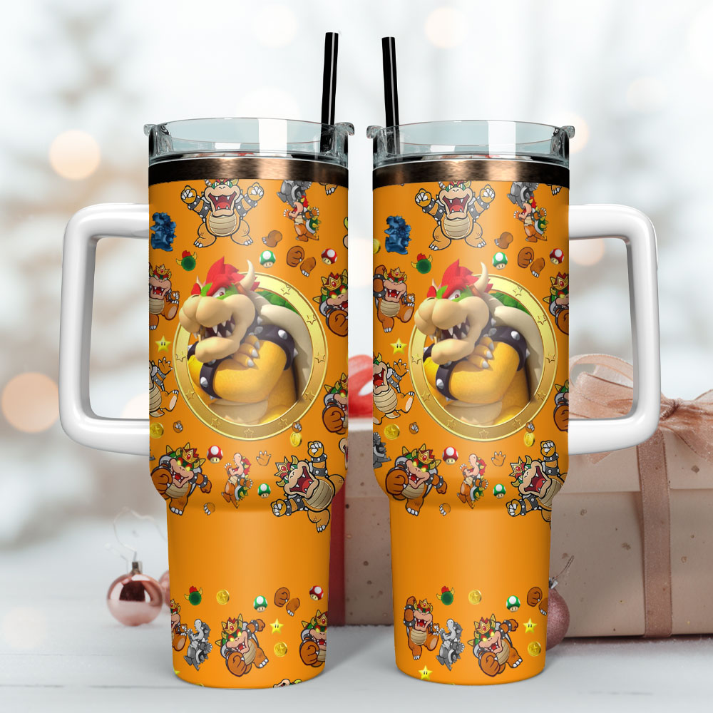 Bowser Super Mario Cartoon Games Custom 30oz or 40oz Quencher Tumbler ...