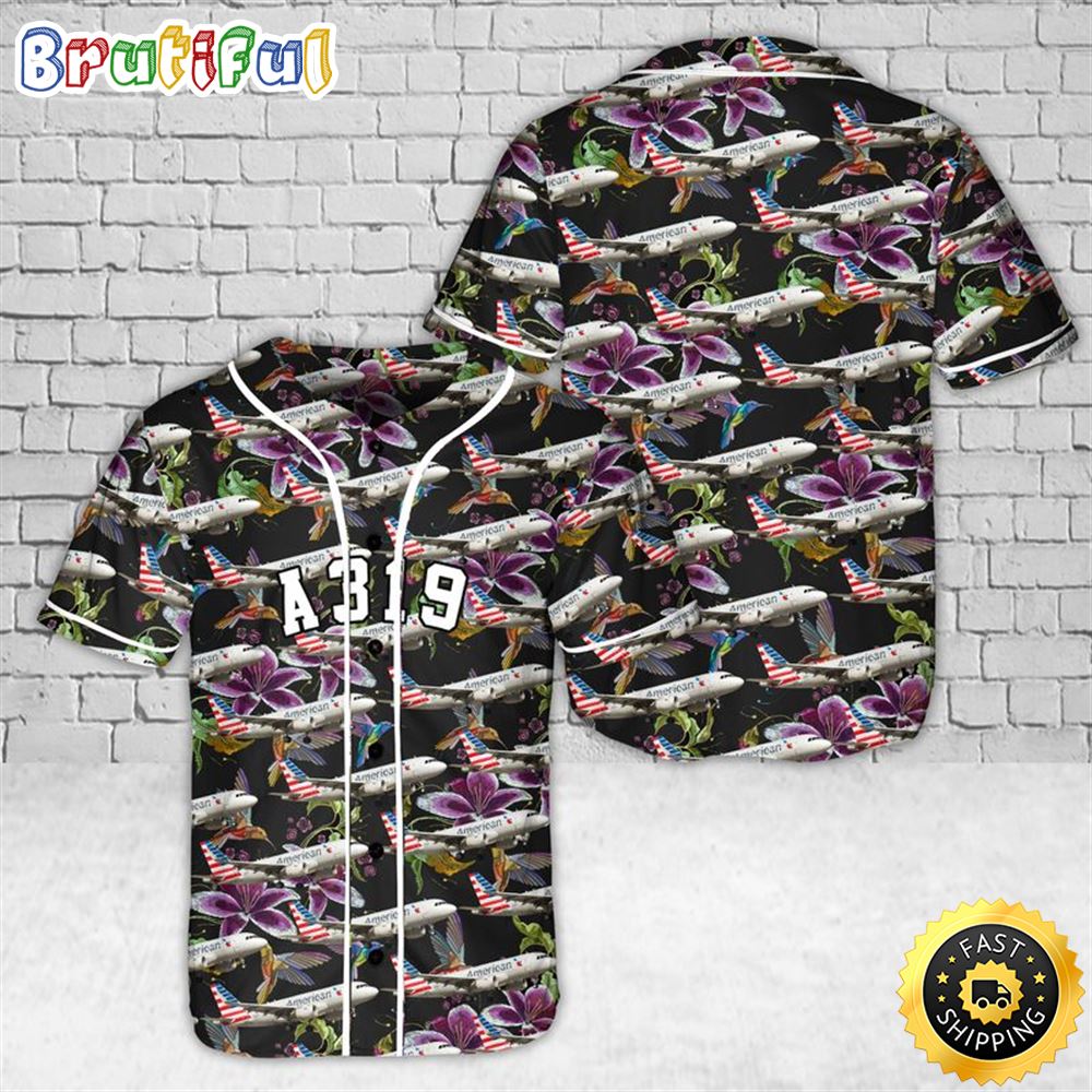 American Airlines Airbus A319 Baseball Jersey Sunny Shirt HG ...