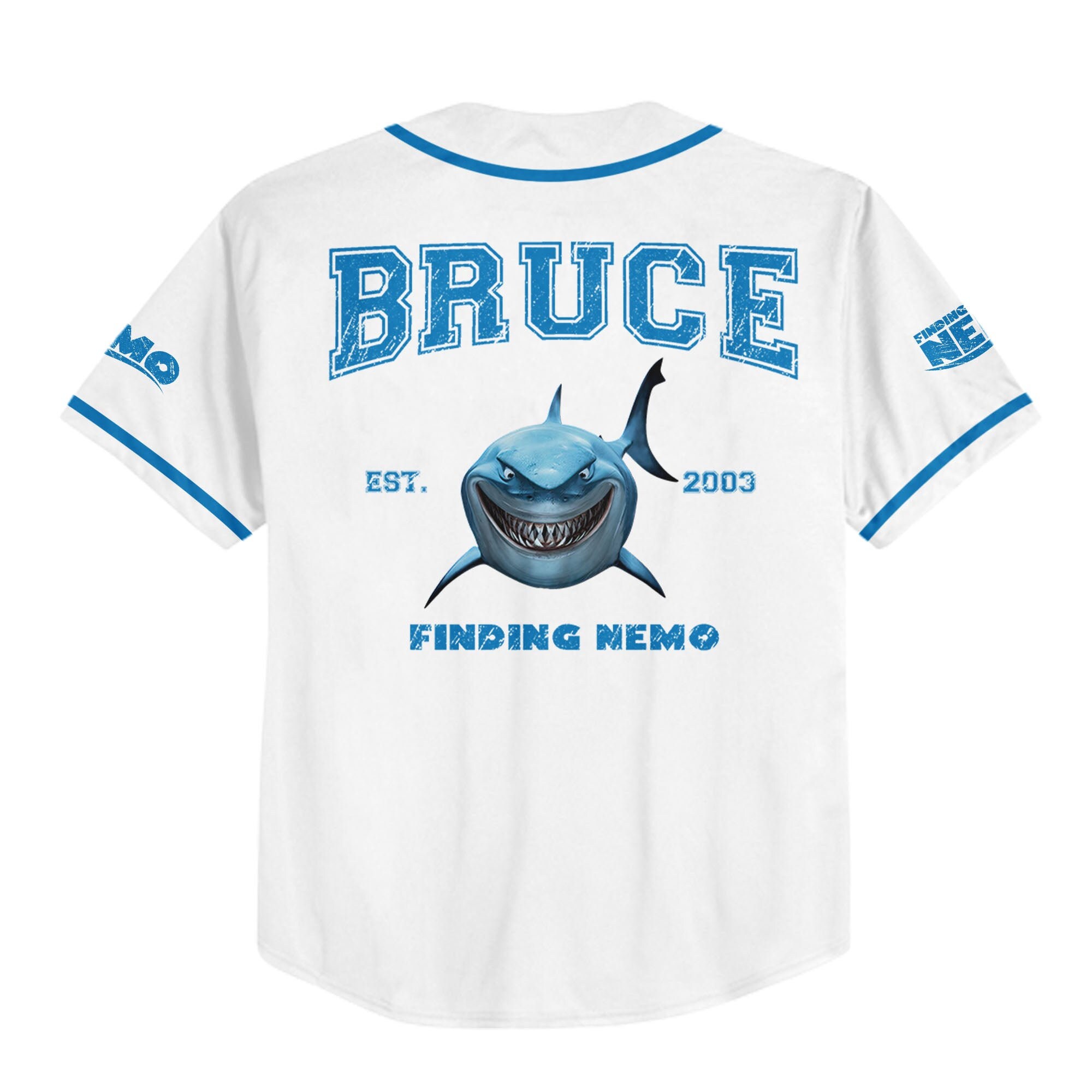 Personalized Disney Finding Nemo Vintage Bruce, Disney Baseball Jersey ...