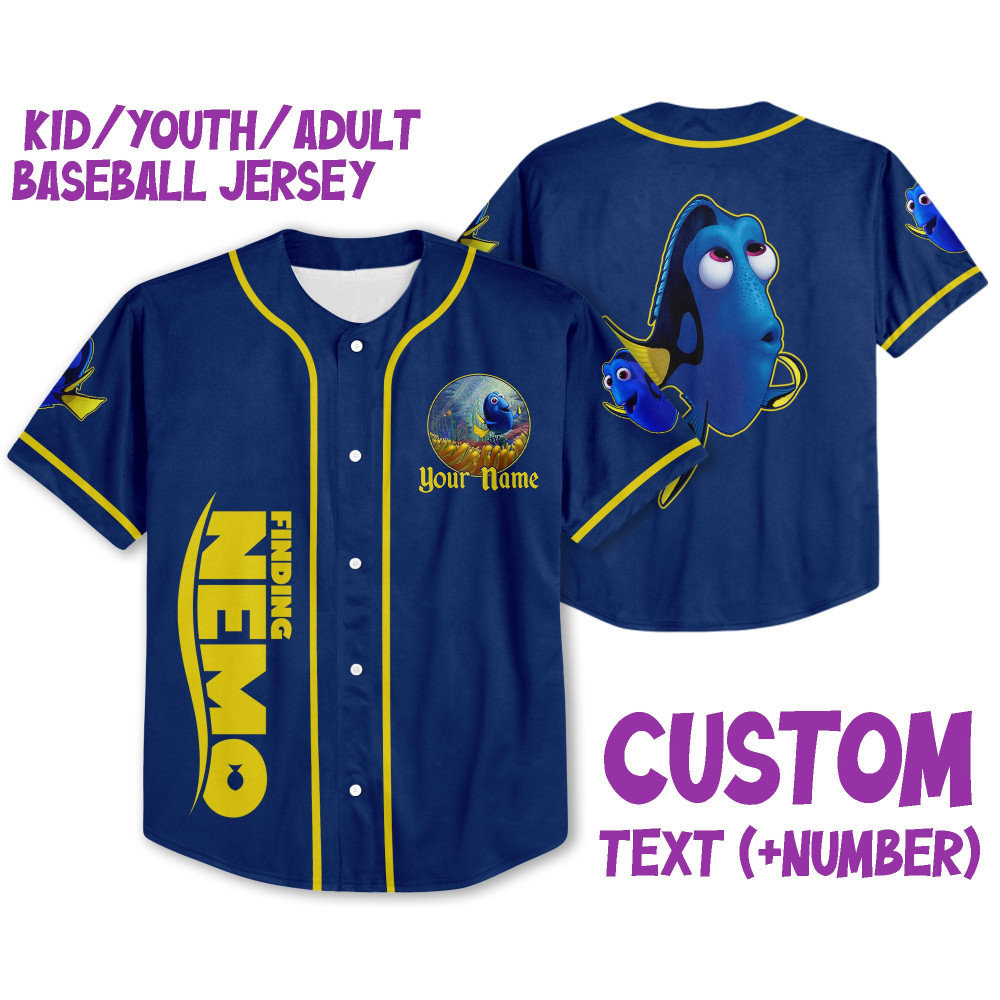 Personalized Disney Finding Nemo Dory Awesome Jersey, Disney Baseball ...