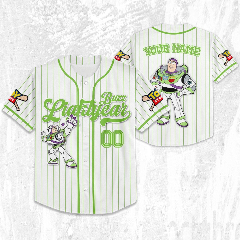 Custom Disney Toy Story Buzz Lightyear Baseball Jersey, Disney Baseball ...