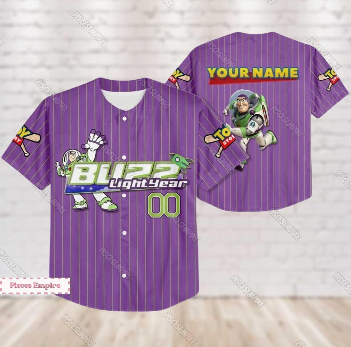 Custom Toy Story To Baseball Jersey, Buzz Lightyear Baseball Team, Toy ...