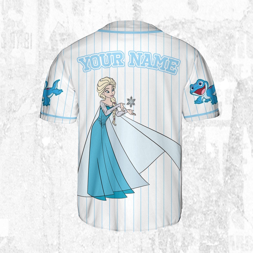 Custom Disney Princess Elsa Frozen Jersey, Disney Baseball Jersey Shirt ...
