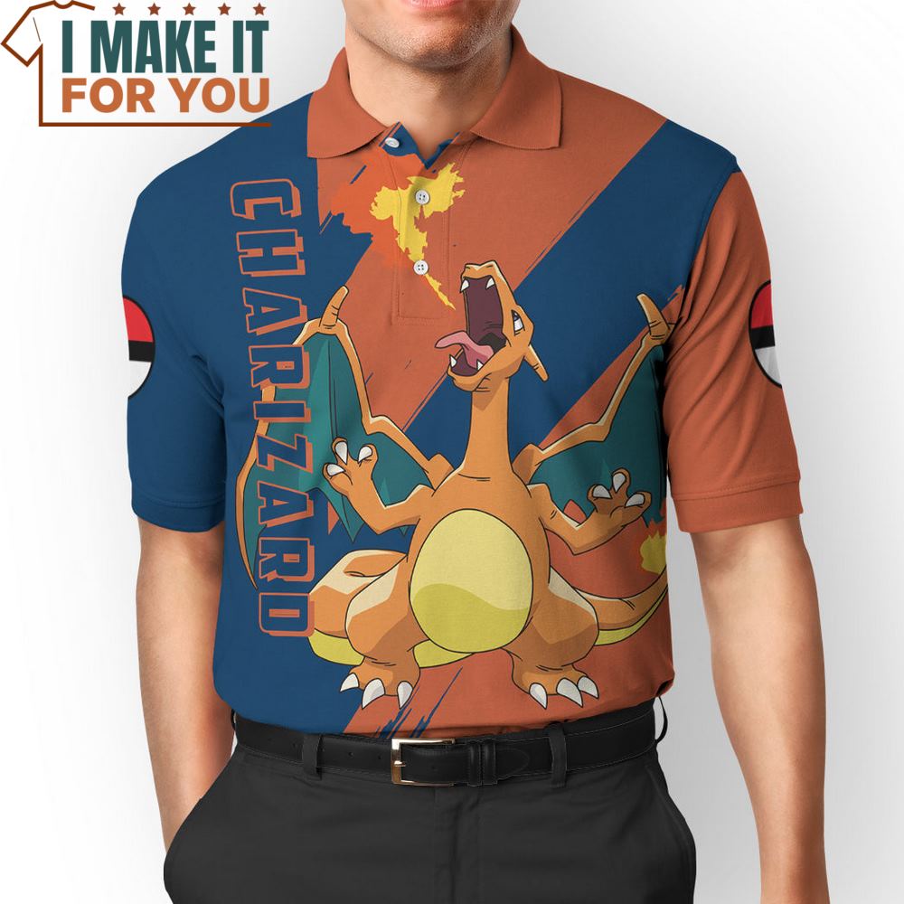 Pokemon Charizard Polo Shirt HG Unique Pokemon Gifts for Fans ...