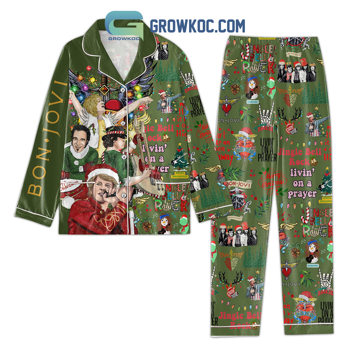 Bon Jovi Jingle Bell Rock Pajamas Set NVA – Designfullprint