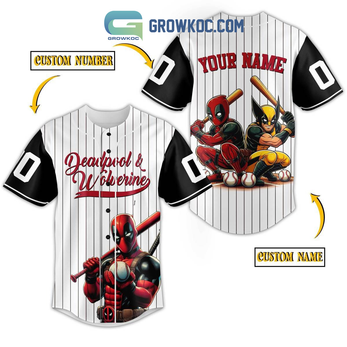 Deadpool Marvel Wolverine Fan Love Personalized Baseball Jersey HG ...