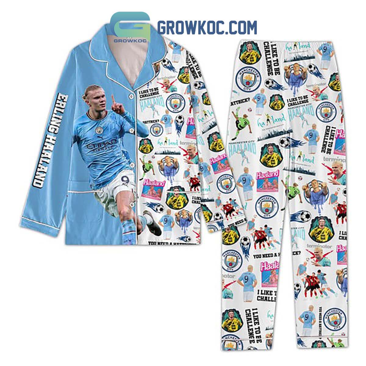 Erling Haaland Manchester City Soccer Pyjama Pajamas Set NVA ...