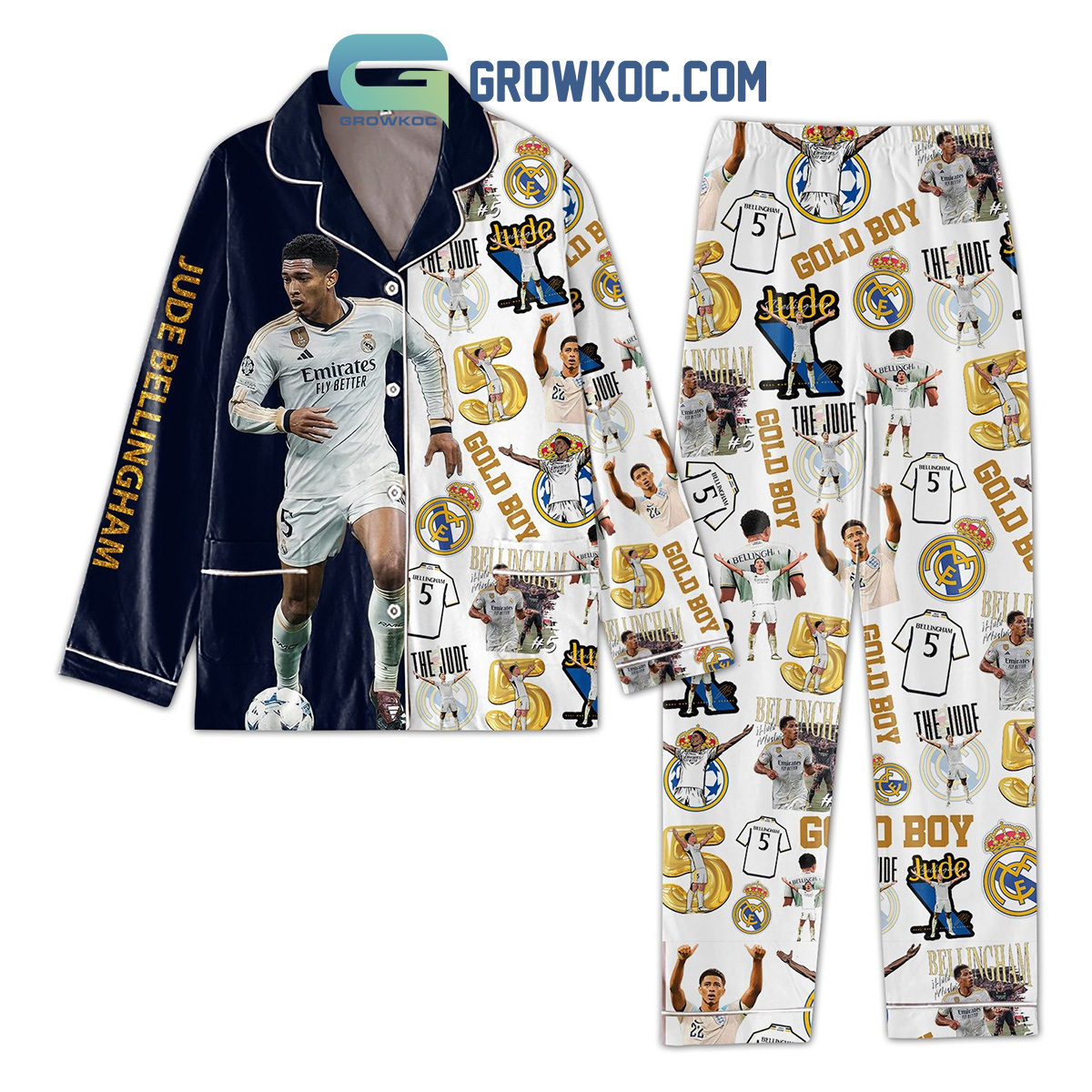 Jude Bellingham Real Madrid Soccer Pyjama Pajamas Set NVA – Designfullprint