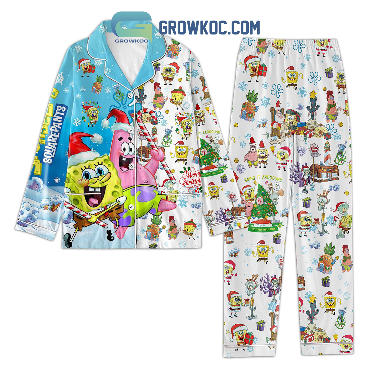 SpongeBob SquarePants Merry Christmas Pajamas Set NVA – Designfullprint