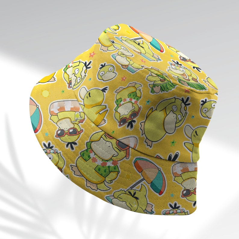 Psyduck | Pokédex Pokemon Anime Funny Yellow Summer 2024 Bucket Hat HG ...