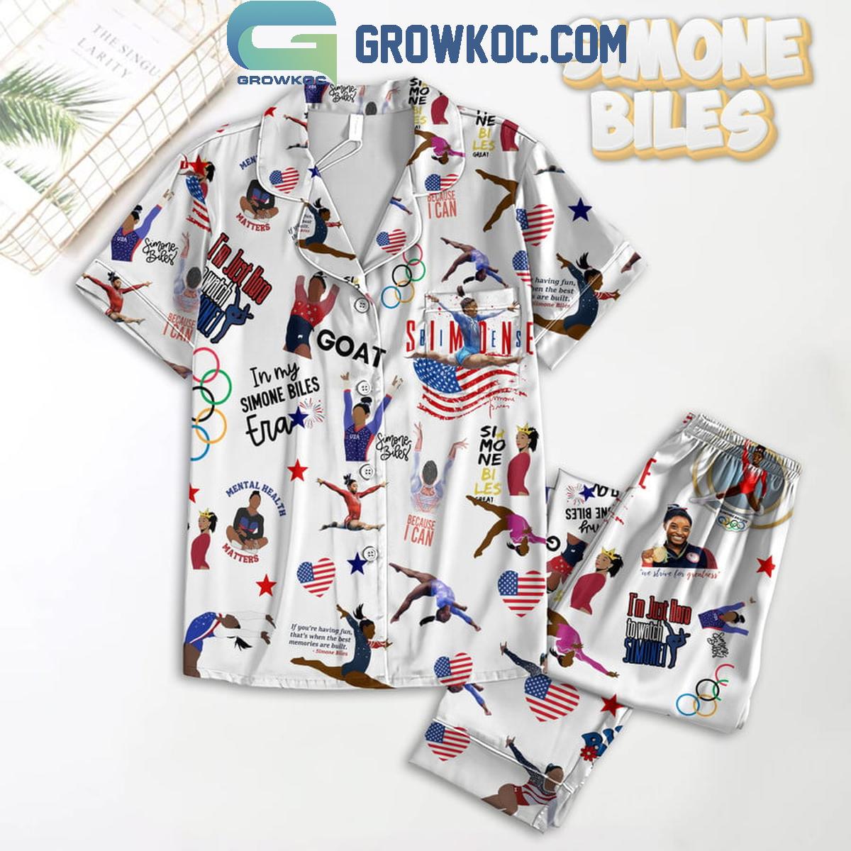 Simone Biles In My Simone Eras The Goat Comfortable Pyjama Pajamas Set ...