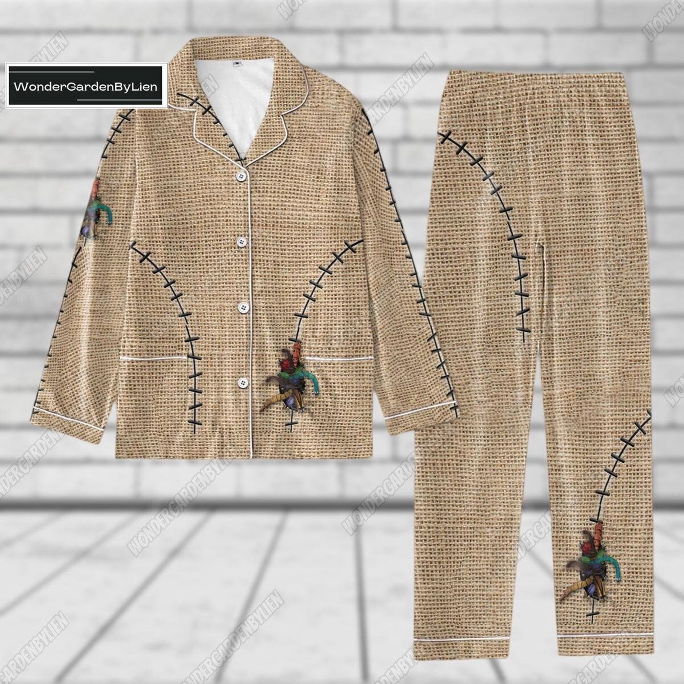 Spooky Halloween Jack Skellington Pajamas Horror Family Button Down PJs ...