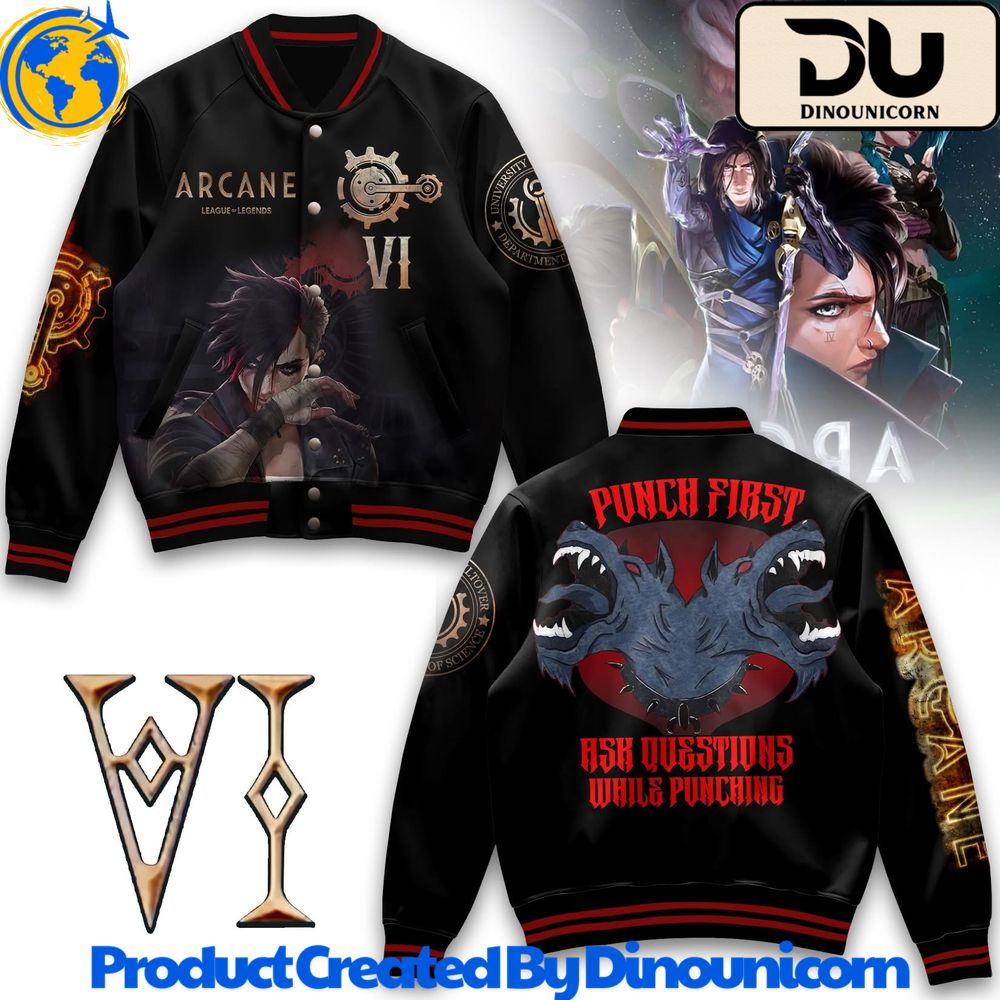 Arcane League of Legends Baseball Jacket Bomber Jacket NVA Varsity ...