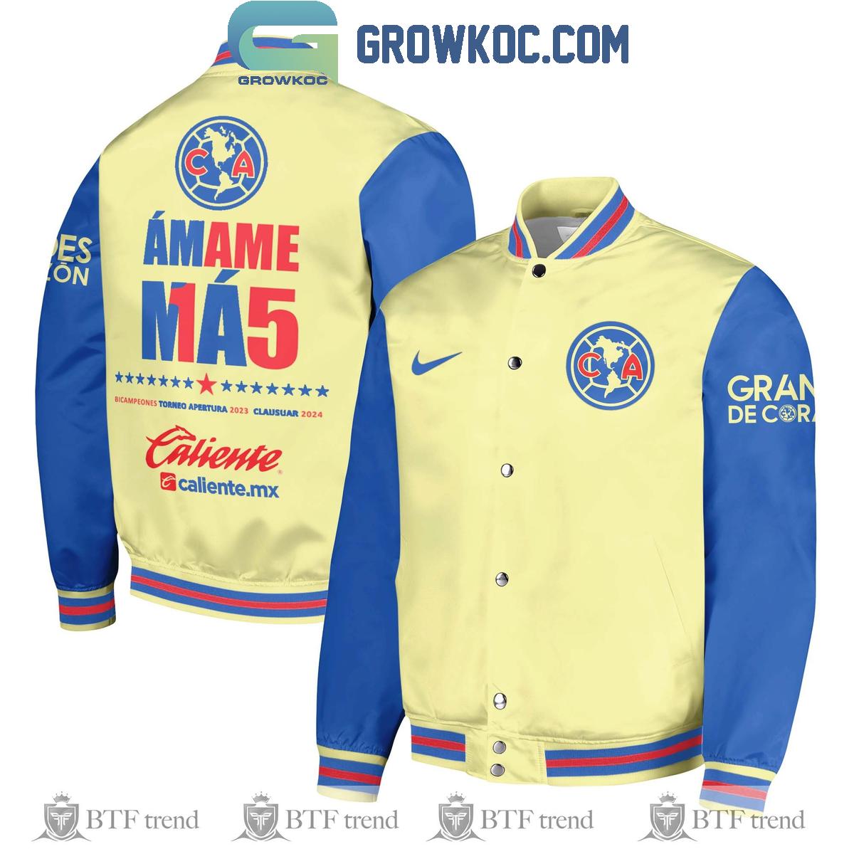 Club America Bicampeones Amame 15 Champions 2024 Baseball Jacket NVA ...