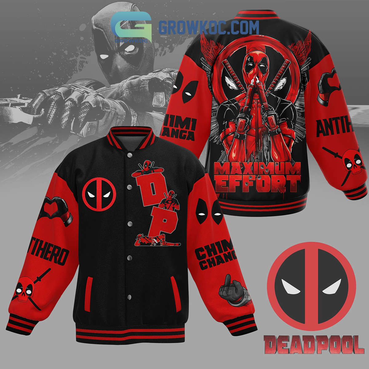 Deadpool Marvel Anti Hero Baseball Jacket Bomber Jacket NVA Varsity ...