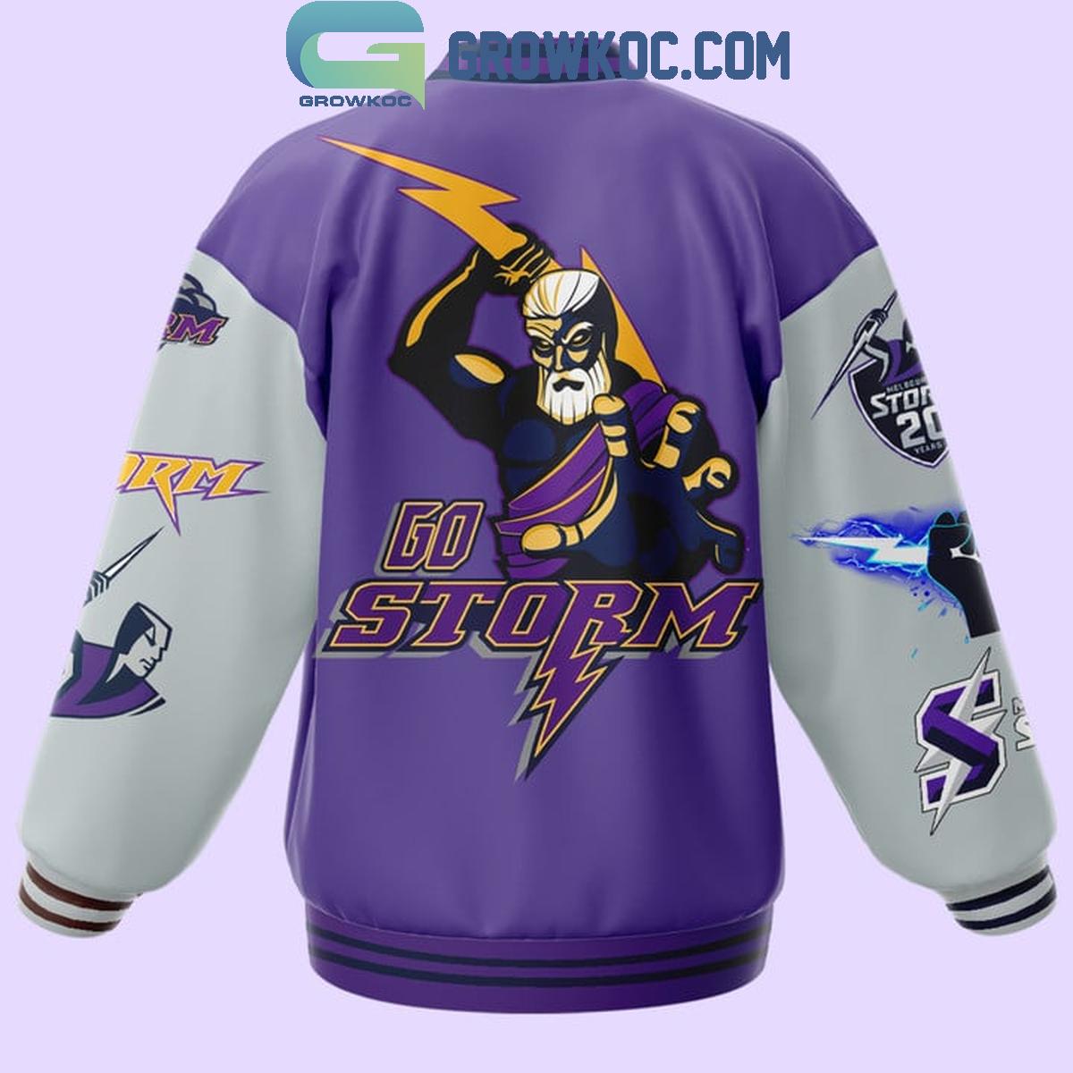 Melbourne Storm Thunderbolts Go Storm Baseball Jacket NVA Varsity ...