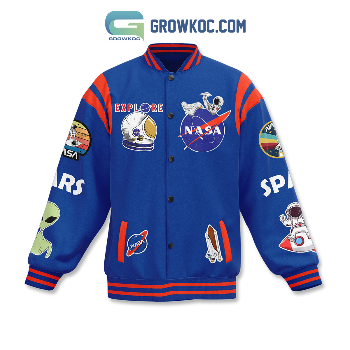 NASA Explore Mars Aliens Baseball Jacket Bomber Jacket NVA Varsity ...