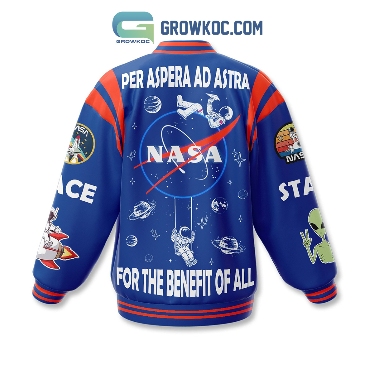 NASA Explore Mars Aliens Baseball Jacket Bomber Jacket NVA Varsity ...