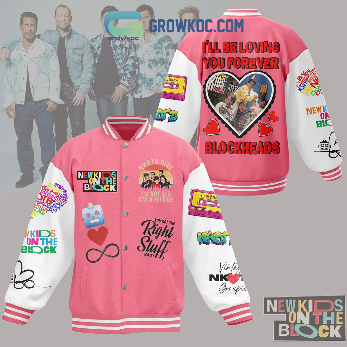 New Kids On The Block Blockhead Valentine Baseball Jacket Bomber Jacket ...