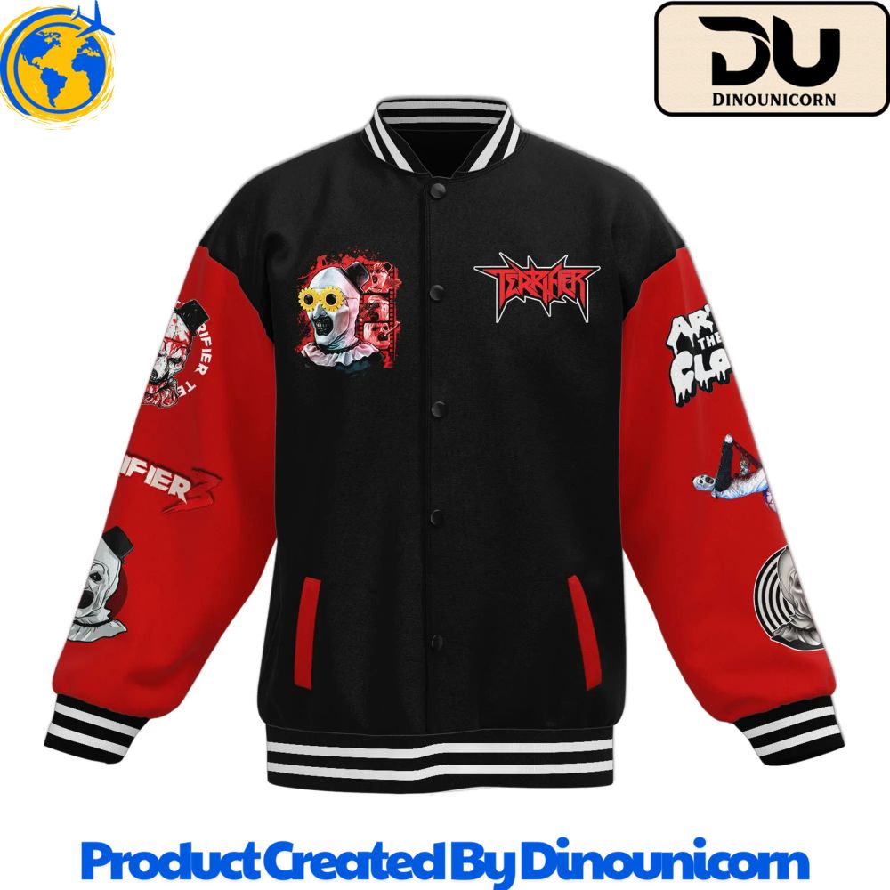 Terrifier 3 Art The Clown Baseball Jacket Bomber Jacket NVA Varsity ...