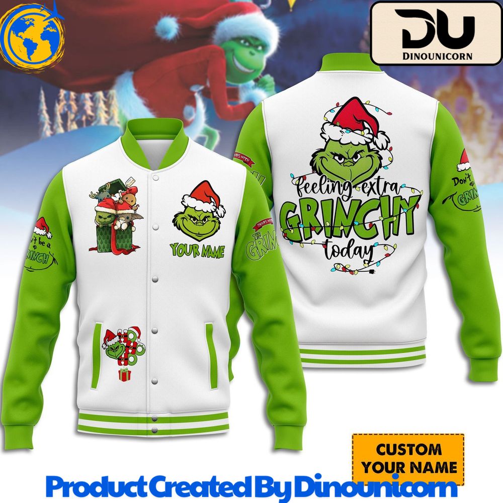 The Grinch Baseball Jacket Bomber Jacket NVA Varsity Jacket For Kid ...