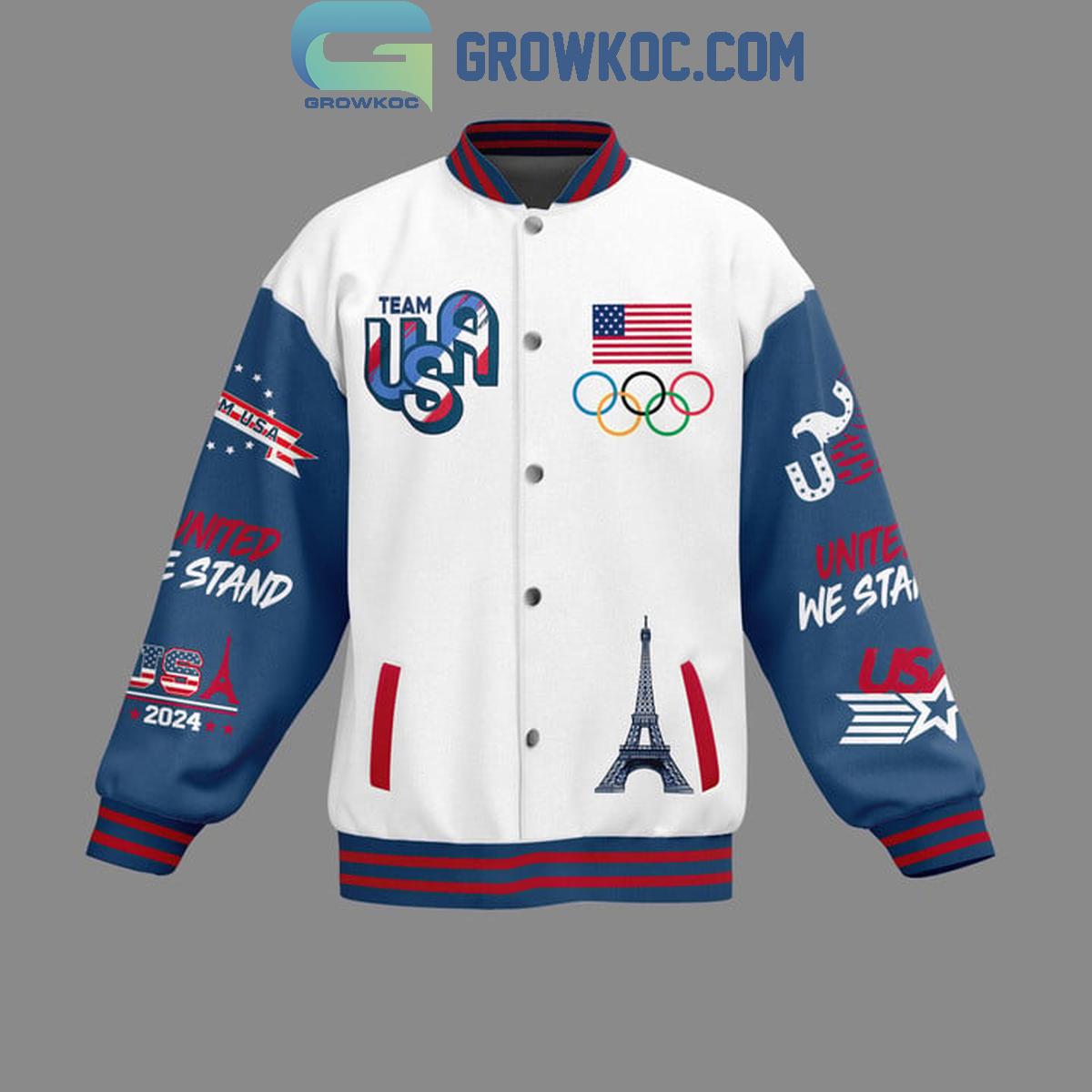 USA Olympic Paris 2024 United We Stand Baseball Jacket NVA Varsity ...