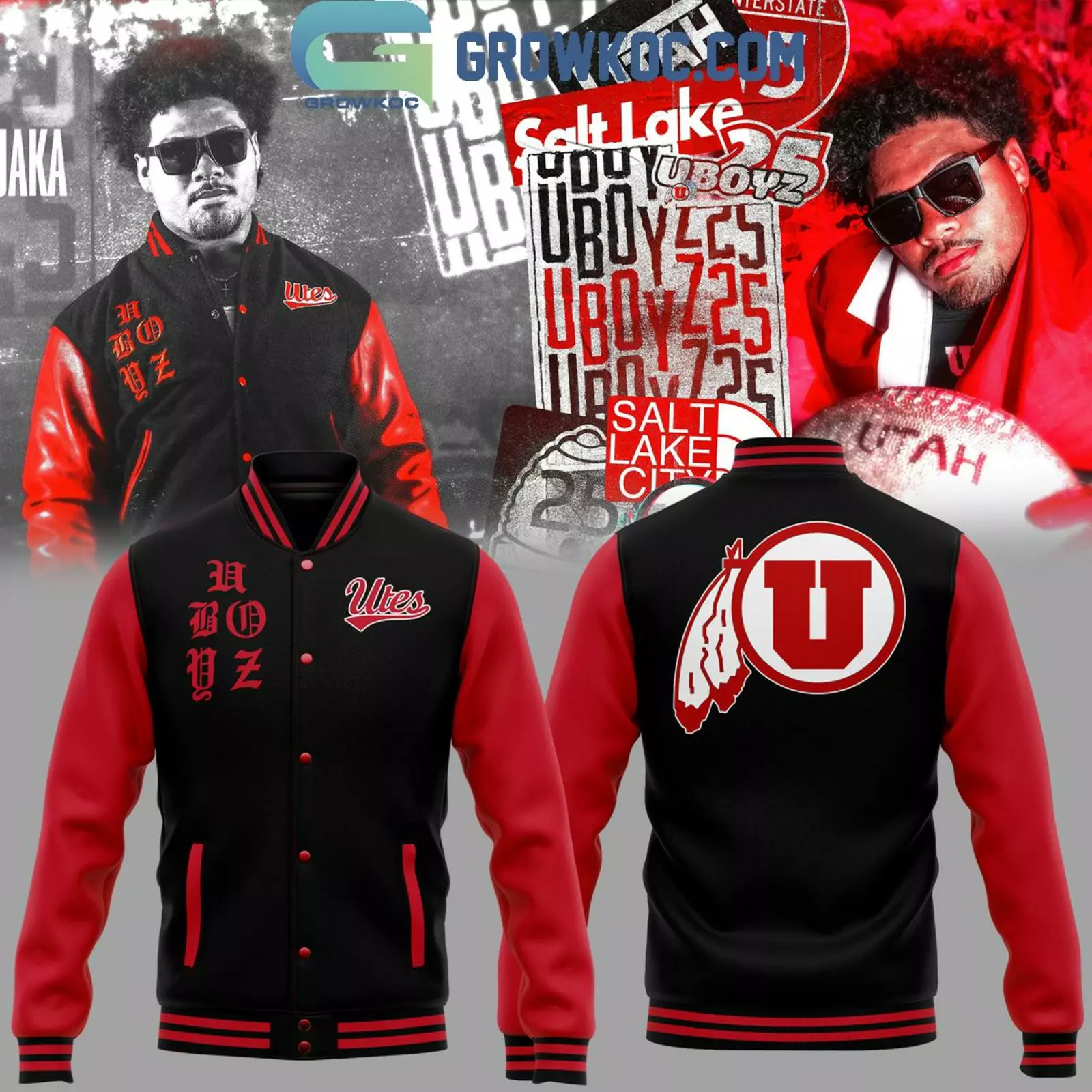 Utah Utes Football Motuapuaka Collaboration 2024 Baseball Jacket NVA ...